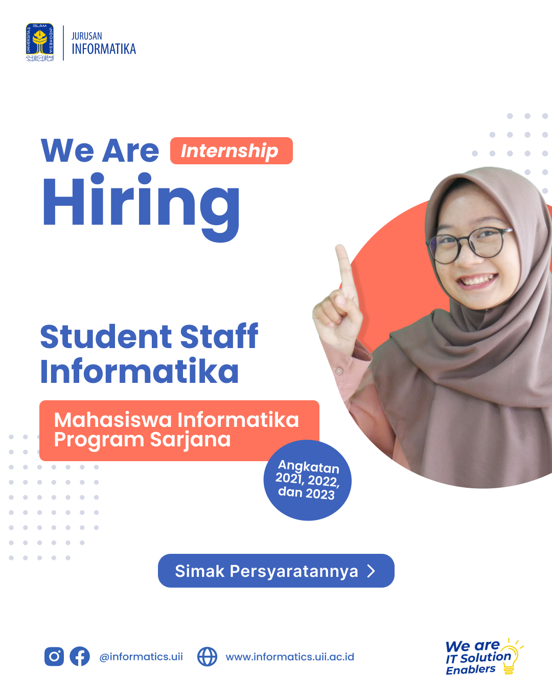Open For Internship: Student Staff Informatika 2023 - Jurusan Informatika - Fakultas Teknologi ...