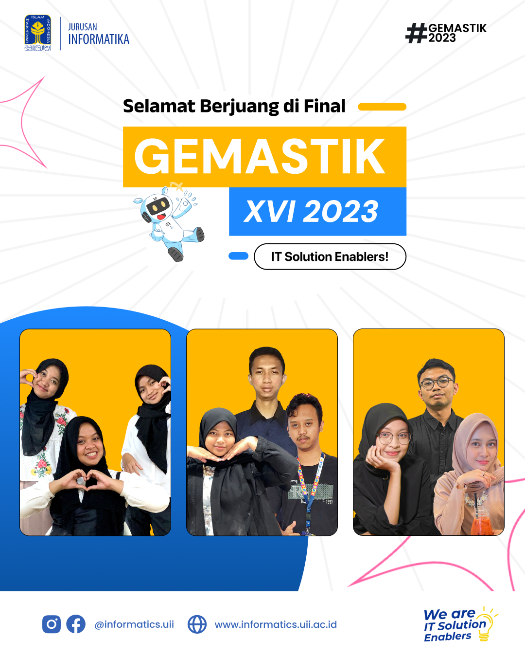 Tiga Tim dari Informatika UII Berhasil Masuk Final dalam Gemastik XVI 2023 - Jurusan Informatika ...