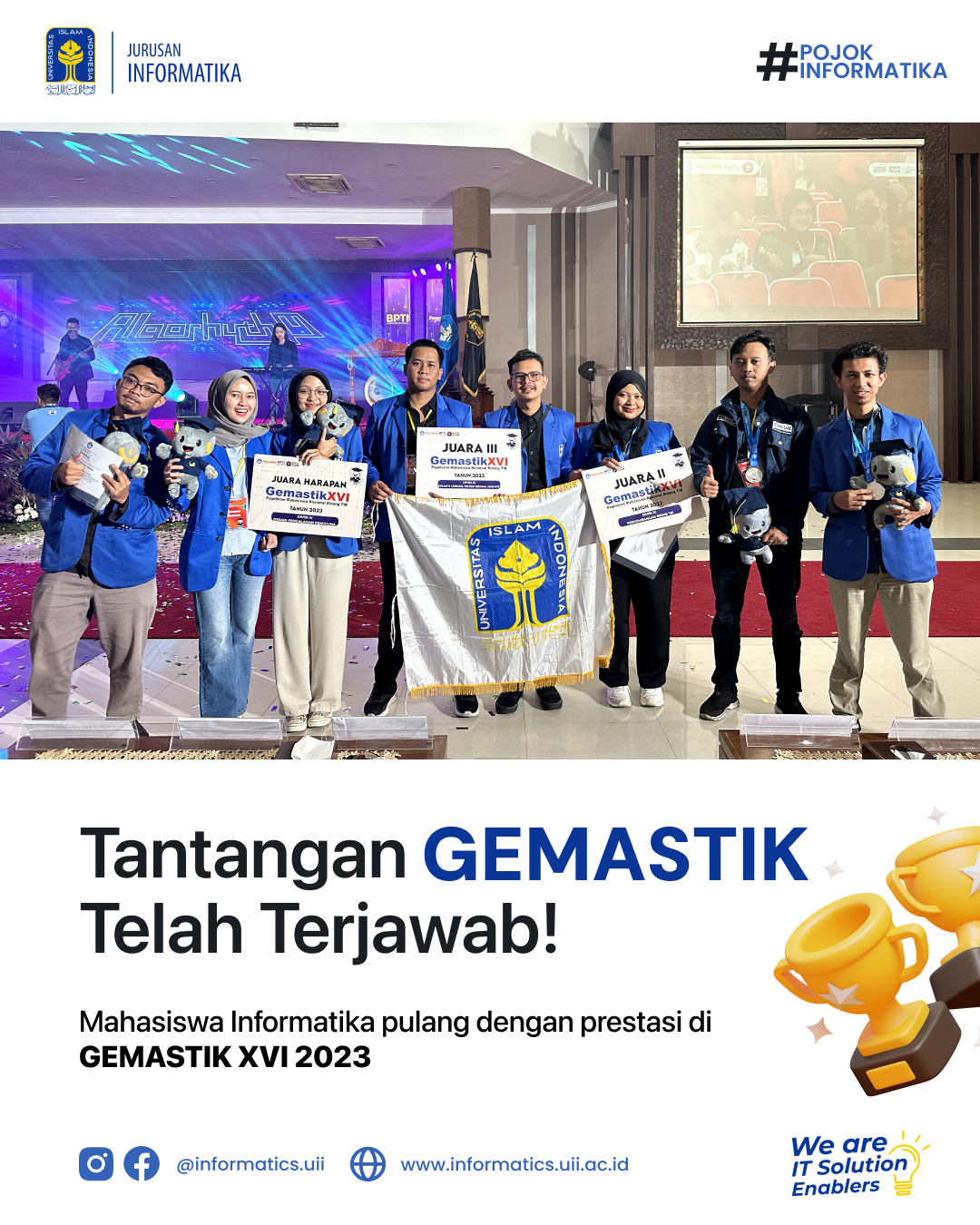 Dua Tim dari Informatika berhasil Menyabet Nominasi di Gemastik XVI 2023 - Jurusan Informatika ...